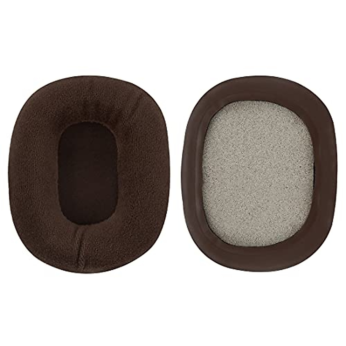 Geekria Comfort Velour Replacement Ear Pads for Audio Technica ATH M50X, M50XBT, M50xBT2, M60X, M45, M35, M30, M20, ATH-MSR7 Headphones Ear Cushions, Headset Earpads, Ear Cups Repair Parts (Brown)