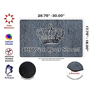 Toland Home Garden 800400 Off with Your Shoes! Funny Door Mat 18x30 Inch Queen Outdoor Doormat for Entryway Indoor Entrance