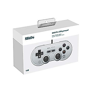 8Bitdo Sn30 Pro USB Wired Gamepad for Switch, Windows & Raspberry Pi(Gray Edition)