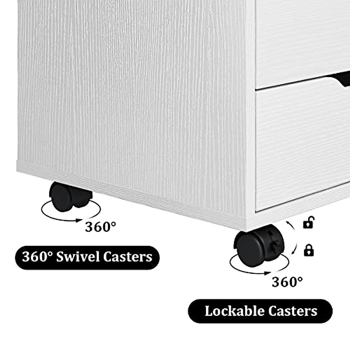 Panana 5/7 Drawer Chest, Wooden Tall Dresser Storage Dresser Cabinet with Wheels, Office Organization and Storage, Bedroom Furniture (White, 7 Drawer)