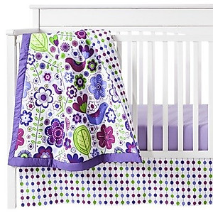 Botanical Purple Quilted Crib Fitted Sheet