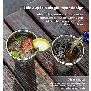 iBasingo 350ml/12oz Titanium Beer Cup Single Layer Mug Coffee Tea Cola Cup Outdoor Camping Travel Lightweight Water Cup Picnic Garden Party Cup Festival Gift Ti3087D