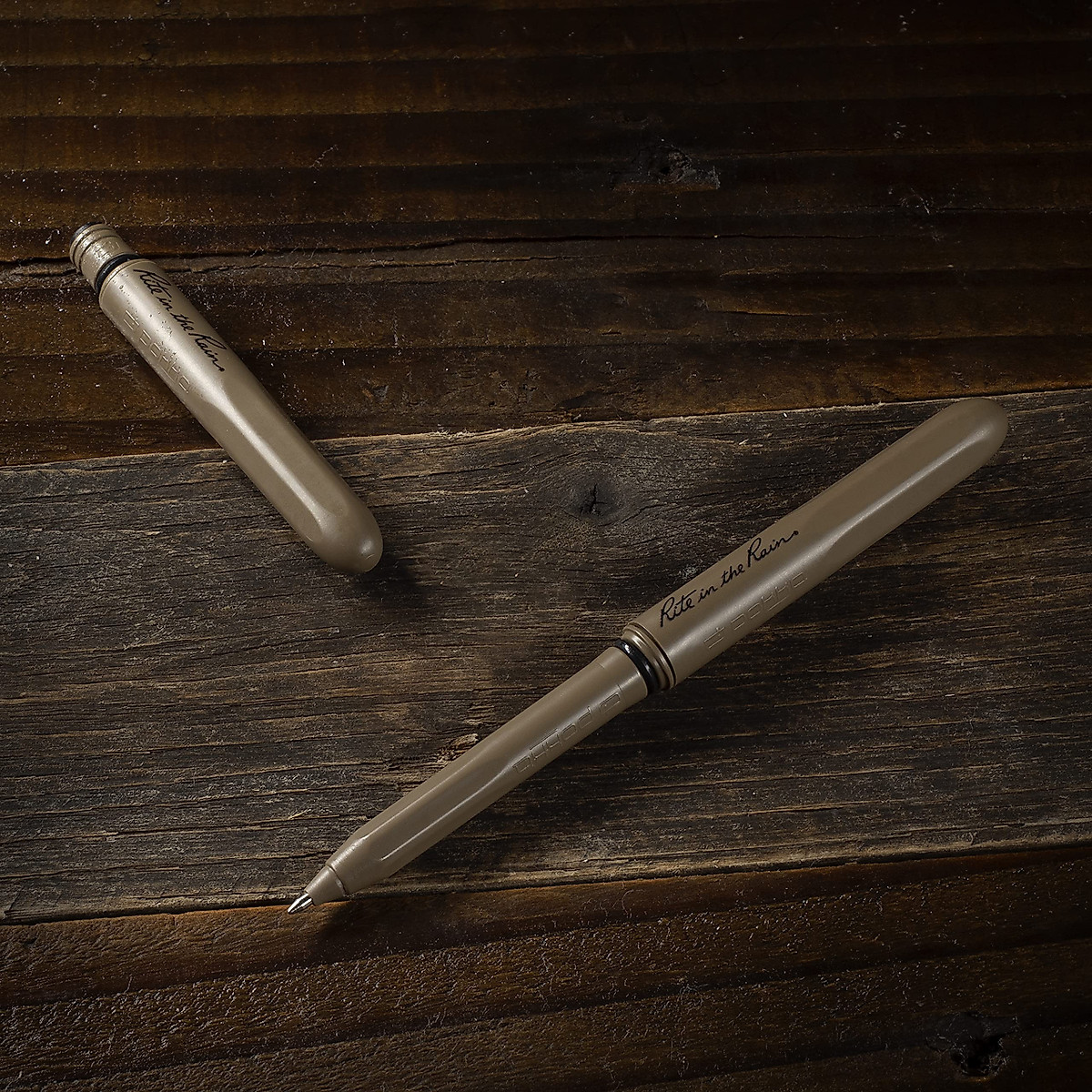 Rite in the Rain All-Weather EDC Pen, Flat Dark Earth Pokka 2-Pack, Black 0.8mm Ink, Fine Point (No. FDE92)