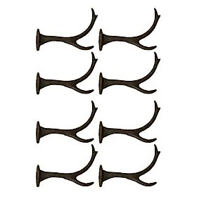 MIDWEST CRAFT HOUSE 8 CAST Iron Deer Antler Coat Hooks