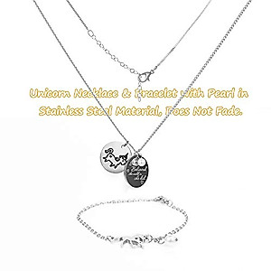 efubaby Jewelry Box for Girls Music Box Girls & Unicorn Necklace and Bracelet Jewelry Boxes with Spinning Ballerina & Drawer Musical Jewelry Boxes for girls Birthday Christmas Valentine Gift