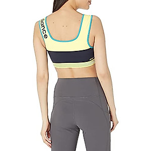 New Balance Women's Achiever Remix Crop Top, Lemon Haze, Medium