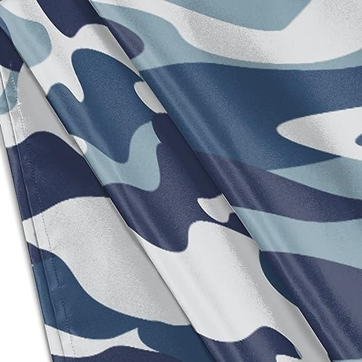 Camo Blue Forest Texture Satin Pillow Cases Silk Satin Pillowcase for Hair and Skin Standard Set of 2 Super Soft Silk Pillowcase with Envelope Closure (20x26 in)