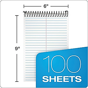 TOPS Docket Gold Steno Book, 6" x 9", Gregg Rule, Clear Poly Cover, 100 Sheets (99708)