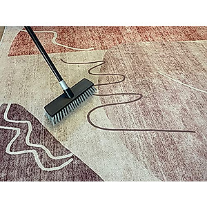 12-Pack Heavy Duty Stiff Bristle Push Brooms Bulk with Telescopic Handle - Ideal for Schools, Warehouses, and Factories