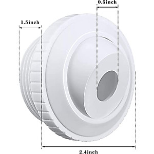 ATIE Pool Spa 1/2" Inch Opening Hydrostream Return Jet Fitting with 1-1/2" Inch MIP Thread Replace Hayward SP1419C (2 Pack)