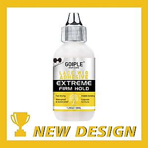 Wig Glue 1.28OZ, Waterproof Lace Front Wig Glue for Wigs with Tools and Hair Wax Stick (Wig Glue/Wig Glue Remover/Hair Wax Stick/Edge Control Wax/Elastic Band/Hair Dual Drush/Wig Caps)