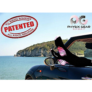 Physix Gear Compression Socks 20-30 mmHg - Men & Women - Running, Nurses, Shin Splints, Flight, Travel (BLACK / PINK-L/XL)