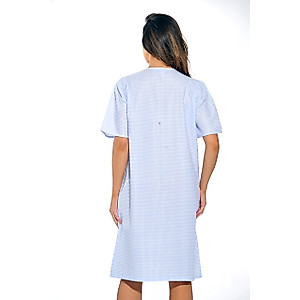 Dreamcrest 8511-Blue-2X Short Sleeve Duster/Housecoat/Women Sleepwear