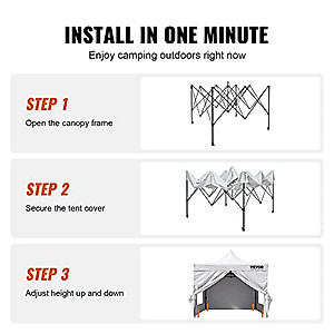 VEVOR 10x10 FT Pop up Canopy with Removable Sidewalls, Instant Canopies Portable Gazebo & Wheeled Bag, UV Resistant Waterproof, Enclosed Canopy Tent for Outdoor Events, Patio, Backyard, Party, Camping