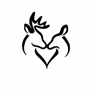 Pack of 3 Buck and Doe Kissing Stencils, 16x20, 11x14 and 8x10 Made from 4 Ply Matboard