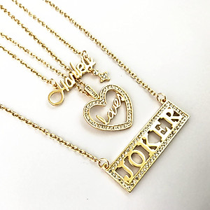 DreamWater Halloween Cosplay Three Piece Love Charm Necklace Gifts for Woman Men