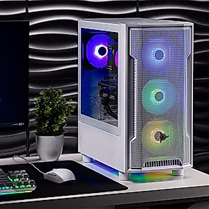 Skytech Gaming Skytech Archangel Gaming PC Desktop – Intel Core i5 12400F 2.5 GHz, NVIDIA RTX 4060 Ti, 1TB NVME SSD, 16GB DDR4 RAM 3200, 650W Gold PSU, 11AC Wi-Fi, Windows 11 Home 64-bit,White