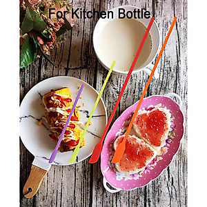 Mini Silicone Spatula Set- Small Rubber Spatula for Makeup- Thin Jar Scraper for Kitchen(4 PACK) (Mix)