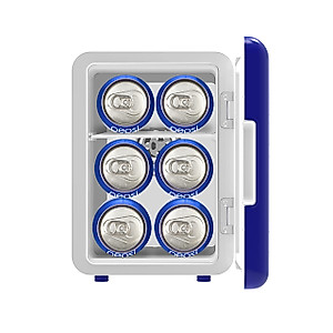 CURTIS MIS152BULT Bud Light, Mini Portable Compact Personal Fridge Cooler, 4 Liter Capacity Chills Six 12 oz Cans, 100% Freon-Free & Eco Friendly, 6, Navy