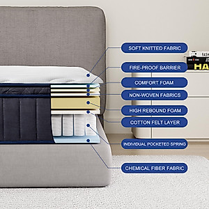 King Mattress, 12 Inch Hybrid King Size Mattress Medium Soft with Individual Pocket Coils & Memory Foam, King Mattress in a Box for Pressure Relief, Motion Isolation