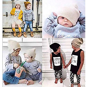 QandSweat Baby Boy's Hat Kids Cool Knit Beanie Hats Toddlers Caps Vertical Tail Style 1-5T (Knitted)