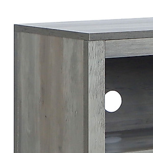 ENSTVER 58" TV Stand with Electric Fireplace,Fireplace Console,Storage Shelves Entertainment Center for Living Room,Gray