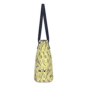 Cute Eiffel Tower Women's Tote Bag PU Leather Shoulder Bag Handbags Purse For Work Shopping Travel
