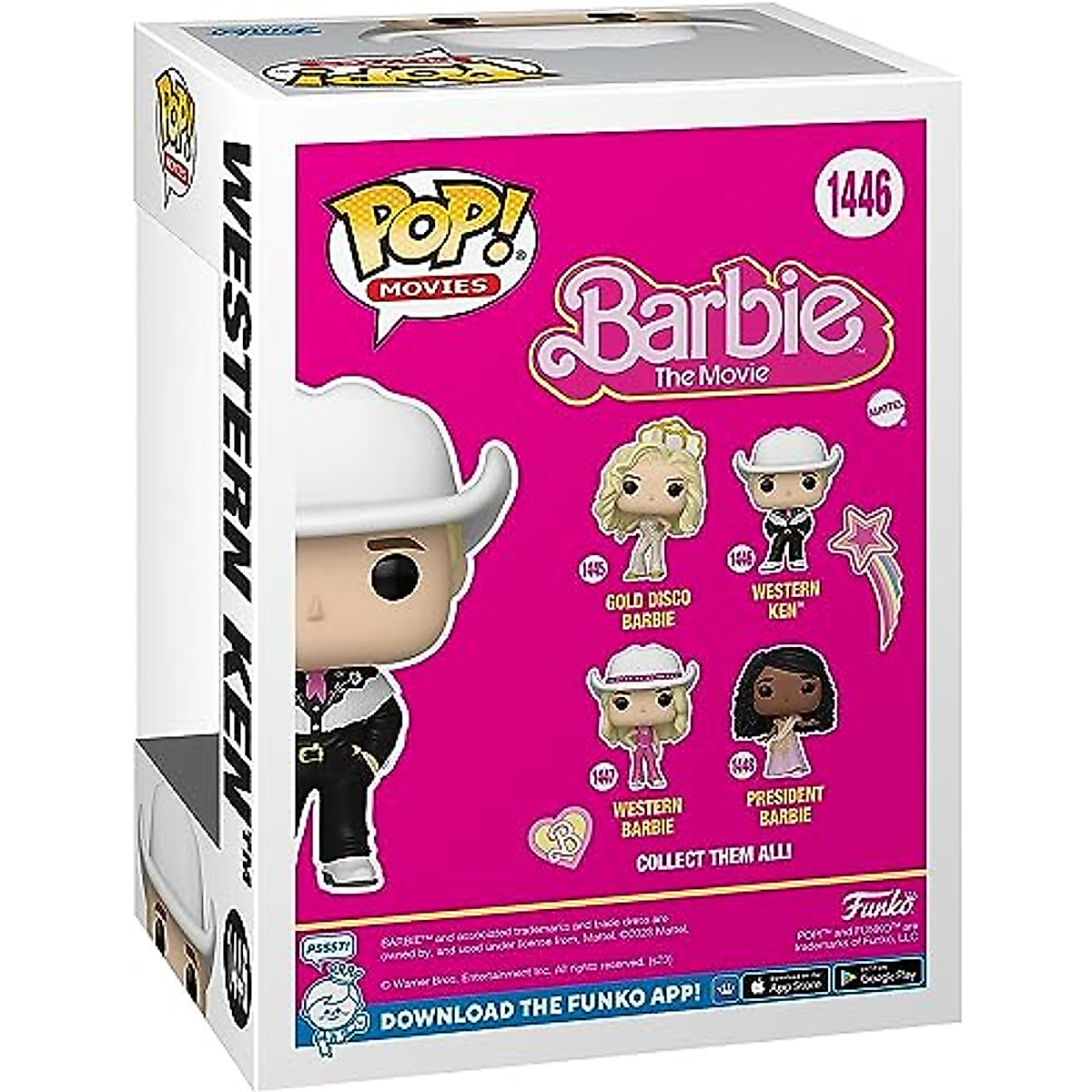 POP Movies: Barbie - Western Cowboy Ken Funko Vinyl Figure (Bundled with Compatible Box Protector Case), Multicolor, 3.75 inches
