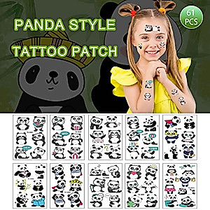 Temporary Tattoo for Kids,Panda Tattoo Stickers for Boys and Girls Favor,Safety Waterproof Fake Tattoos for Animal,Panda Party Supplies,10 sheets Cute kids tattoos (Panda-not luminous)