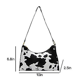 Caviotess Fashion Cow Print Women Tote Shoulder Bag PU Leather Clutch Purse and Handbag Wallet Travel Bag