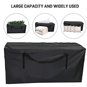 Fenghome Furniture Cushion Storage Bag, Waterproof Fabric Storage Bag with Zipper and Handles for Outdoor/Indoor Patio Furniture Clothes and Pillows and Christmas Tree, 45.6 x 18.5 x 20 inches, Black