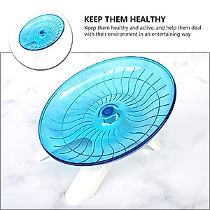 TEHAUX Hamster Flying Saucer Silent Running Exercise Wheel for Gerbil Rat Mouse Hedgehog Small Animals ï¼ˆ Random Color