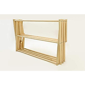 Clothes Drying Rack Wooden Maple Folding Amish Handmade Quality 36 Inches Wide 52 Inches Tall USA