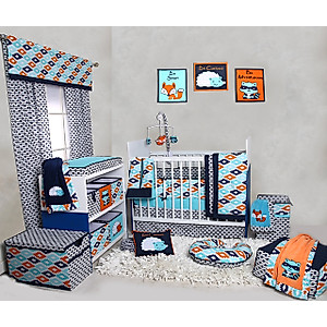 Bacati - Aztec Kilim Navy Quilted Changing Pad Cover