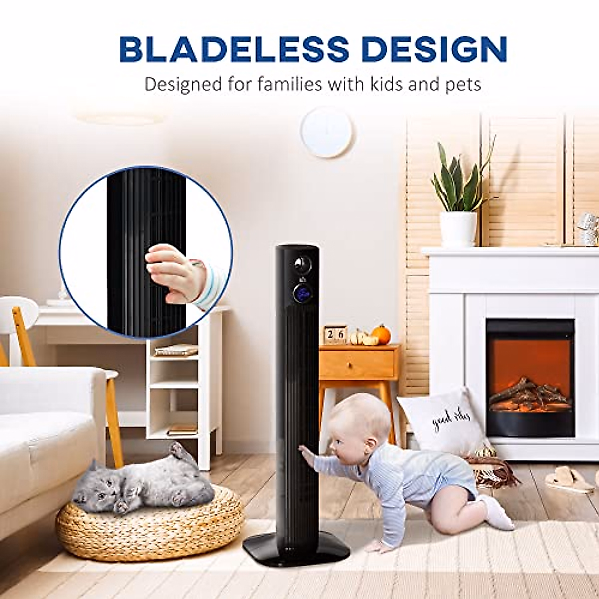 HOMCOM 37.75" Tower Fan for Bedroom Cooling with Aroma Diffuser, 70° Oscillating, 12 Hour Timer, LED Sensor Panel, and Remote Control, Black