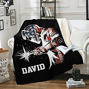 Parvii Customized Welder Blanket Colorful, Gift for Welding Fuzzy Plush Soft Micro Fleece Sherpa Bed Throw Size Tapestry Bedding Sofa (Style 2), Queen, Twin, 30''x40'', 50''x60'', 60''x80''