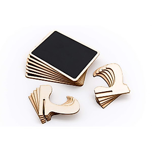 20 Pack Wood Mini Chalkboards Signs with Support Easels, Place Cards, Small Rectangle Chalkboards Blackboard for Weddings, Birthday Parties, Message Board Signs and Event Decorations