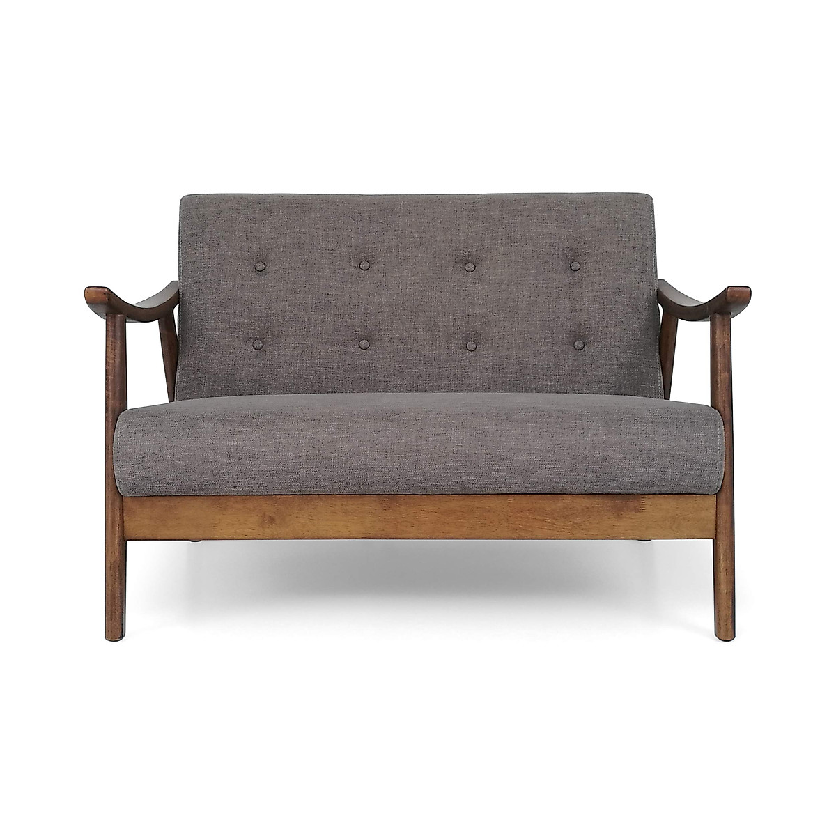 Christopher Knight Home Buda Mid-Century Modern Settee, Dark Gray, Brown