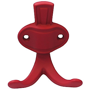 ImyHok Red Coat Hook Kids Wall Hooks Backpack Rack Hook Cute Double Hooks for Hanging Towel Key in Children's Room Nursery Decorative Metal Wall Mounted 3 Pack (Red)