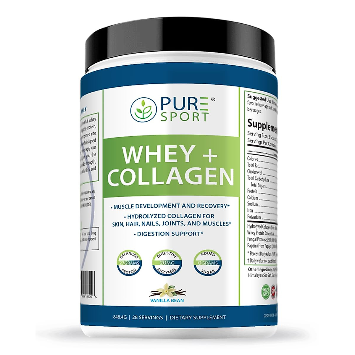 PURE WHEY Protein + Collagen Vanilla Bean