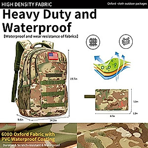 Camo Backpack for Men,Army Military Boys Backpack for School with Pen Bag,40l Waterproof Day Pack for Outdoor Travel Camping