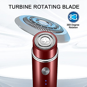 SUPRUS Women’s USB Rechargeable Electric Shaver for Face Beard Mustache Arm Leg Armpit Bikini LED Battery Display Cordless (1, Red)