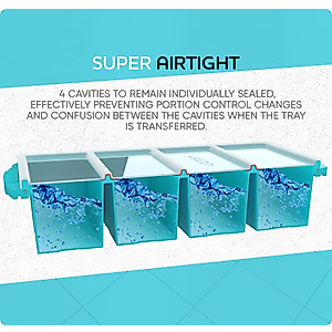 XOMOO Silicone Freezer Tray With Lid - Soup Freezer Container molds - Large Ice Cube Tray- makes 8 perfect 1 cup portions cubes, 2-Pack Freezer Storage Food Soups & Meal Prep - Oven & Dishwasher -Safe
