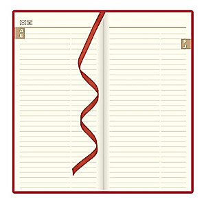 Letts of London Signature Weekly/Monthly Planner, 12 Months, January to December, 2024, Bonded Leather, Slim Size, 6.625" x 3.25", Burgundy (C38SUBY-24)