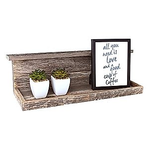 BarnwoodUSA Rustic Shelf, Hanging Wooden Wall Ledge, Country Home Decor