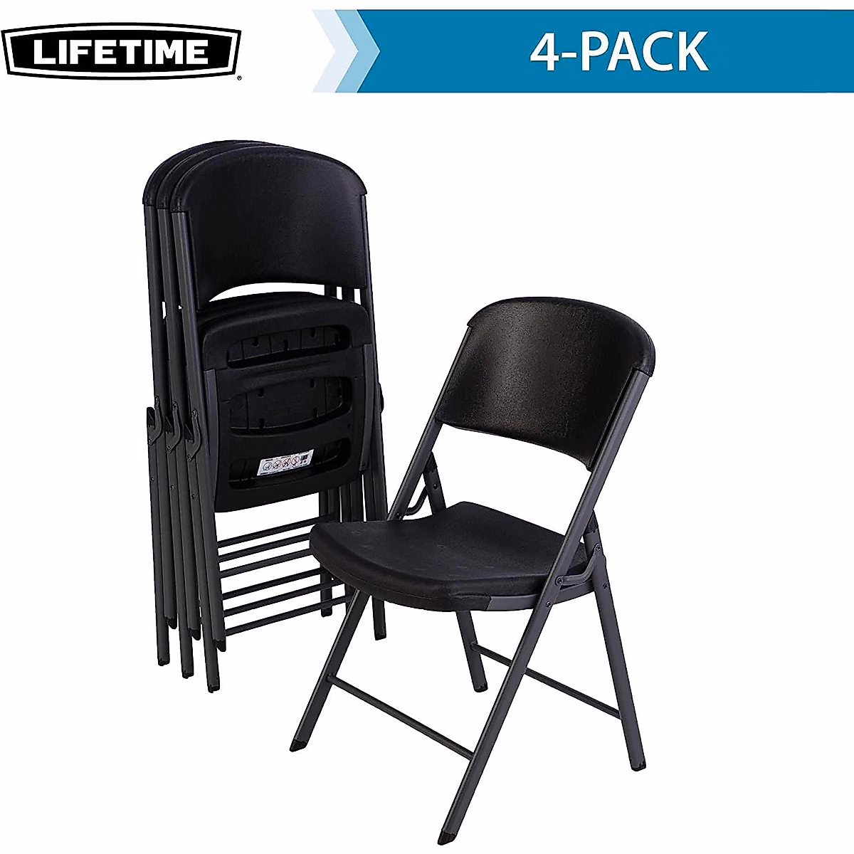 Lifetime Folding Chair with Black Color Model#80887U (4, Black)