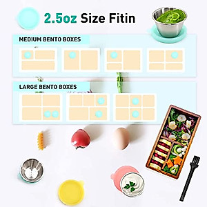 Meltset Salad Dressing Container To Go, 2.5oz Condiment Containers with Lids Reusable Small Sauce Cups for Bento Lunch Box Stainless Steel Leakproof Food Storage Containers (6 Pack, 6 Colors)