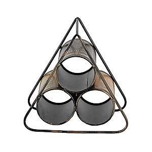 Deco 79 Metal Pyramid Wine Rack, 11" x 6" x 10", Black