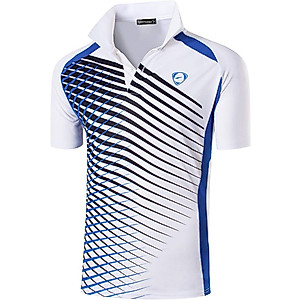 Sportides Men's Short Sleeve Wicking Breathable Sport Polo T-Shirts Tee Shirt Tops LSL243 White XL