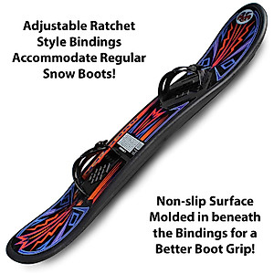 Flexible Flyer Avenger Kids Beginner Snowboard. Youth Plastic Snowboarding Toy Slider, 90 cm, 37 x 8 x 3 inches, Black